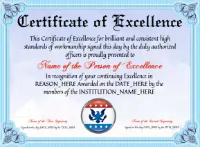 Printable Elegant Certificate Of Excellence - Editable Awards, Busines