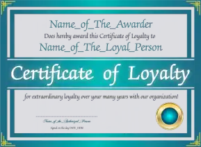 Printable Elegant Certificate Of Loyalty | Customizable Business Award ...