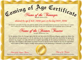 Coming Of Age Certificate | Customizable Coming of Age Certificate ...